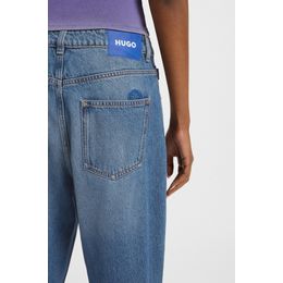 HUGO BLUE Damen 5-Pocket-Jeans "Leni"medium blau 421, Gr. 27, unifarben, Denim/Jeans, Obermaterial: 61% Baumwolle, 39% Lyocell, Jeans, Loose Fit
