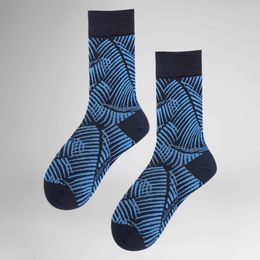 Hudson Damen Socken "Socke Palm", Gr. 43, blau, Obermaterial: 53% Polyamid PA. 45% Baumwolle CO. 2% Elasthan EL., Socken