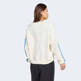 Damen Sweatshirt "W 3S FT SWT"sanftes wei&szlig;, ray blau, Gr. XXL, adidas Sportswear, Obermaterial: 55% Baumwolle, 36% Polyester, 9% Viskose, Sweatshirts