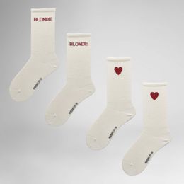 Hudson Damen Socken "Socke Blondie 2-Pack", Gr. 39, wei&szlig;, Obermaterial: 76% Baumwolle CO. 22% Polyamid PA. 2% Elasthan EL., Socken