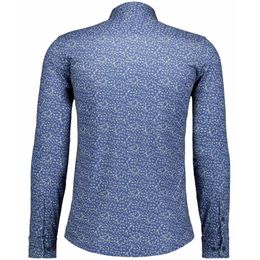 Ragman Herren Henleyshirtblau, floral, 900, Gr. XL, Popeline, 70% Baumwolle 30% Polyester, Shirts