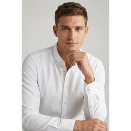 JOOP! JOOP JEANS Herren Langarmhemd "Haven3-W", wei&szlig;, Gr. M, clean, unifarben, Web, Obermaterial: 100% Baumwolle, Hemden, mit Button-down-Kragen