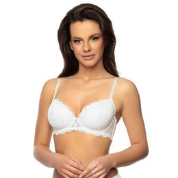 Viania Damen Schalen-BH "Schalen BH mit B&uuml;gel Ava", Gr. 75, wei&szlig;, Spitze, Obermaterial: 64% Polyamid PA. 29% Polyester PES. 7% Elasthan EL., BHs