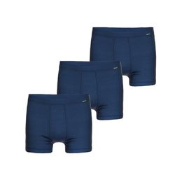 Ammann Herren Retro Pants "3er Pack Hose kurz mit Eingriff Day Classic / Jeans Feinripp", Gr. 10, blau, Obermaterial: 75% Baumwolle CO. 25% Polyester