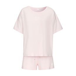 s.Oliver Damen Shorty, Gr. 36, rosa, Single Jersey, Obermaterial: 50% Baumwolle, 50% Viskose, Homewear-Sets, mit kleinem Frontprint