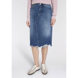 Hugo Damen Jeansrock "Gadele", blau, Gr. XS, unifarben, Denim/Jeans, Obermaterial: 100% Baumwolle, R&ouml;cke, Mid Rise, in Midi-L&auml;nge