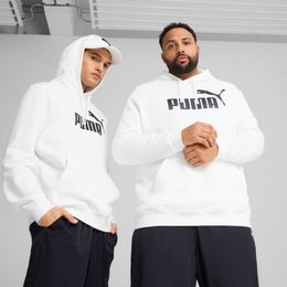 Puma Herren Kapuzensweatshirt "ESS NO 1 LOGO HOODIE FL", wei&szlig;, Gr. M, bedruckt, Fleece, Obermaterial: 66% Baumwolle, 34% Polyester, Sweatshirts,