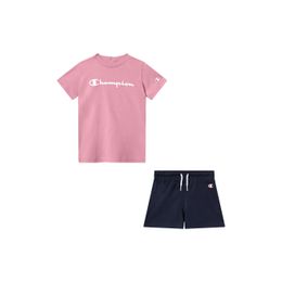 Champion Kinder Shirt & Shorts "ICONS CONTRAST Toddler T-shirt and Shorts Set with Big Logo", rosa, Gr. 74, Obermaterial: 100% Baumwolle, KOB
