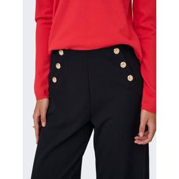 Only Damen Anzughose "ONLTILDA LIFE 6-BUTTON PANTS JRS NOOS"schwarz detail:gold buttons, Gr. XL, unifarben, Jersey, Obermaterial: 95% Polyester, 5%