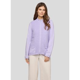 Strickjacke Rabe "Strickjacke", Damen, Gr. 38, lila, 60%Baumwolle, 40%Polyacryl, unifarben, figurbetont, Strickjacken Strickjacke