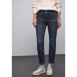 Street One Damen Slim-fit-Jeans, blau, Gr. 32, unifarben, Jeans, 99% Baumwolle, 1% Elasthan, Jeans, 5-Pocket-Style