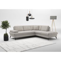 Sit & More Ecksofa SIT & MORE "Morris Jubi L-Form, B: 238 cm", beige (nature), B:238cm H:83cm T:202cm, 100% Polyester, Sofas, Ecksofa, mit Armteilfunktion & 1 Zierkissen, optional Bettfunktion