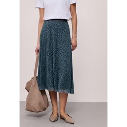 Street One Damen Midirock, gr&uuml;n, Gr. 44, gemustert, Stoff, Obermaterial: 94% Polyester, 6% Elasthan. Futter: 100% Viskose, R&ouml;cke, mit Mesh