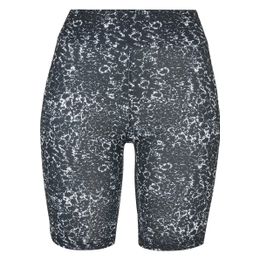 Radlerhose Urban Classics "Urban Classics Damen Ladies Tie Dye High Waist Cycle Shorts", Damen, Gr. M, US-Gr&ouml;&szlig;en, schwarz, wei&szlig;, 94% Polyester, 6% Elasthan, skinny fit, Hosen Radlerhose