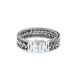 Kuzzoi Herren Armband "Herren Maskulin 925 Sterling Silber Oberfl&auml;che oxidiert", 19cm, ohne Stein, Silber 925 (Sterlingsilber), silber, Silber 925