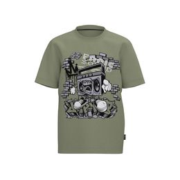 TRIGEMA Jungen T-Shirt "TRIGEMA T Shirt mit Printmotiv "Music-Box"", gr&uuml;n, Basic, Gr. 128, Single Jersey, 100% Baumwolle, Shirts
