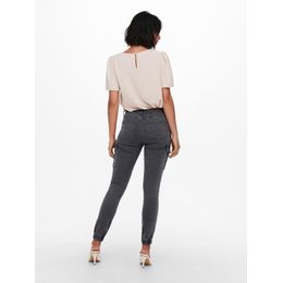 Only Damen Cargohose "ONLMISSOURI REG ANK CARGO PNT", grau, Gr. 42, unifarben, Web, Obermaterial: 98% Baumwolle, 2% Elasthan, Hosen, kn&ouml;chellang mit