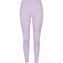Urban Classics Damen Leggings "Urban Classics Damen Ladies Tech Mesh Leggings"lila, Gr. L, unifarben, 80% Polyamid, 20% Elasthan, Hosen