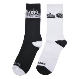 MisterTee Damen Basicsocken "MisterTee Unisex Major City 089 Socks 2-Pack", Gr. 39schwarz, wei&szlig;, Baumwolle, Elasthan, Polyester, unifarben, Socken