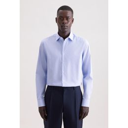 Seidensticker Herren Businesshemd "Schwarze Rose"hellblau, Gr. 37, gestreift, 100% Baumwolle, Hemden, Slim 1/1 Kentkragen Gestreift