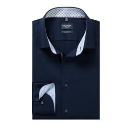 OLYMP Herren Businesshemd "OLYMP Luxor, Modern Fit, New Kent"marine, Gr. 47, 100% Baumwolle, Hemden