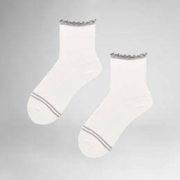 Hudson Damen Socken "Socke Curly", Gr. 35, wei&szlig;, Obermaterial: 75% Baumwolle CO. 22% Polyamid PA. 3% Elasthan EL., Socken
