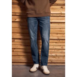 Street One MEN Herren Regular-fit-Jeans, blau, Gr. 30, unifarben, Jeans, 98% Baumwolle, 2% Elasthan, Jeans, aus Baumwolle mit Stretchanteil