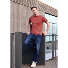 Street One MEN Herren T-Shirt, rot, Gr. L, unifarben, Web, 100% Baumwolle, Shirts, aus reiner Baumwolle