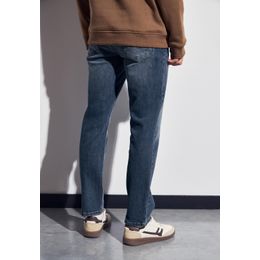 Street One MEN Herren Regular-fit-Jeans, blau, Gr. 34, unifarben, Jeans, 98% Baumwolle, 2% Elasthan, Jeans, aus Baumwolle mit Stretchanteil