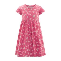Jerseykleid happy girls, M&auml;dchen, Gr. 104, N-Gr, pink, Jersey, Obermaterial: 100% Baumwolle, bedruckt, gebl&uuml;mt, Basic knieumspielend, Rundhals, Kleider Jerseykleid