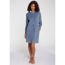 Damen Bademantel, VIVANCE DREAMS BY LASCANA, Gr. 32, blau, Baumwoll-Mix, unifarben, Hausm&auml;ntel, in sch&ouml;ner Frotte-Qualit&auml;t