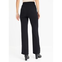 bonprix Damen Jerseyhose, schwarz, Gr. 56, Jersey, Obermaterial: 70% Viskose, 25% Polyester, 5% Elasthan, Hosen, mit Viskose-Anteil, schmale