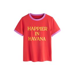 next T-Shirt 'Havana' Damen Gr&ouml;&szlig;e XXL gelb / hellpink / rot