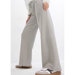 bonprix Damen Jerseyhose, beige, Gr. 44, Jersey, Obermaterial: 66% Baumwolle, 32% Polyester, 2% Elasthan, Hosen, aus Baumwolle, Polyester und