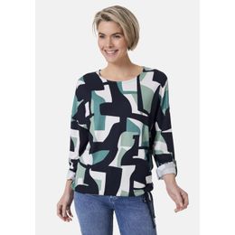Langarmshirt STOOKER WOMEN "CARLY Langarmshirt Rundhals", Damen, Gr. 36/38, gr&uuml;n (gr&uuml;n abstract aop), Jersey, 96% Polyester, 4% Elasthan, loose fit, Rundhals, Shirts Langarmshirt, Loose Fit Shirt Rundhals Langarm f&uuml;r Damen