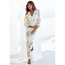 Damen Pyjama, VIVANCE DREAMS BY LASCANA, Gr. 40, bunt, Single Jersey, Obermaterial: 50% Baumwolle, 50% Viskose, gemustert, Homewear-Sets, mit