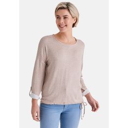Langarmshirt STOOKER WOMEN "CARLY Langarmshirt Rundhals", Damen, Gr. 44/46, sand mosaic aop, Jersey, 96% Polyester, 4% Elasthan, loose fit, Rundhals, Shirts Langarmshirt, Loose Fit Shirt Rundhals Langarm f&uuml;r Damen