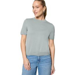 Zero Damen Kurzarmshirt "Damen mit Wellensaum"silber blau, Gr. 40, unifarben, Obermaterial: 60% Viskose 40% Cotton, Shirts, Material