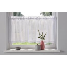 Scheibengardine OTTO HOME, B:90cm H:45cm, wei&szlig;, Polyester, Polyester, K&uuml;che, Gardinen, "Missy", mit Spitzenbord&uuml;re