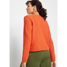 bonprix Damen Strickjackemango, Gr. 36, unifarben, Strick, Obermaterial: 81% Baumwolle, 14% Polyester, 5% Polyamid, Strickjacken, Loose fit, mit