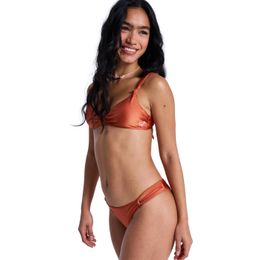 Roxy Damen Triangel-Bikini-Top "Beachside Bohemia Fixed Tri", orange, Gr. M, Obermaterial: 84% Nylon, 16% Elasthan., Bikini-Oberteile