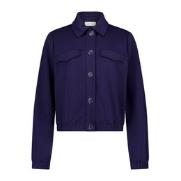 Jackenblazer Cartoon "Damen mit aufgesetzten Taschen", Damen, Gr. 38, dunkelblau, Obermaterial: 50% Viskose, 45% Polyester, 5% Elasthan, gerade normal, Rundhals, Blazer
