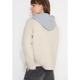Cecil Damen Cabanjackedust beige, Gr. XL, unifarben mit Farbeinsatz, Web, Obermaterial: 93% Polyester, 7% Elasthan. Futter: 100% Polyester, Jacken,