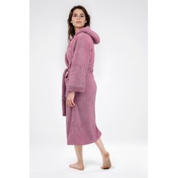 Unisex-Bademantel OTTO HOME, L:120cm, lila, Microfaser, Hausm&auml;ntel, "Lillou, ideal f&uuml;r Sauna & Spa, Hotelbademantel, Morgenmantel", kuschelig weicher