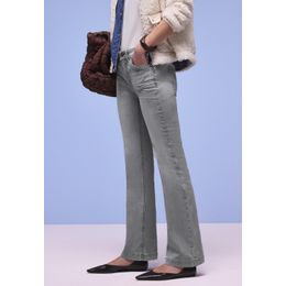 Street One Damen Slim-fit-Jeanslight grau washed, Gr. 30, unifarben, Web, 63% Baumwolle, 25% Polyester, 10% Viskose, 2% Elasthan, Jeans, High Waist