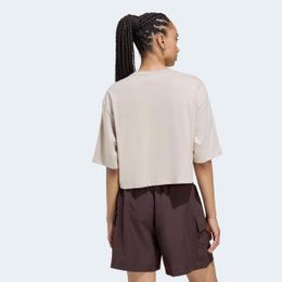 Damen T-Shirt "ESSENTIALS CROP", beige, Gr. L, adidas originals, Obermaterial: 100% Baumwolle, Shirts, mit Rundhalsausschnitt, ohne Verschluss, in