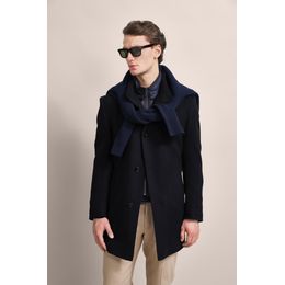 Bugatti Herren Kurzmantel, blau, Gr. 58, unifarben, 58% Wolle, 25% Polyester, 13% Polyamid, 3% sonstige Fasern, 1% Elasthan, M&auml;ntel, mit Westenfake