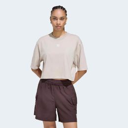 Damen T-Shirt "ESSENTIALS CROP", beige, Gr. XS, adidas originals, Obermaterial: 100% Baumwolle, Shirts, mit Rundhalsausschnitt, ohne Verschluss, in