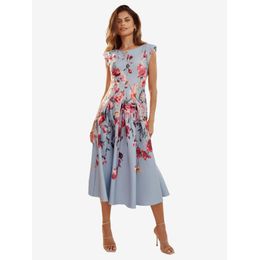 Lipsy Kleid Damen Gr&ouml;&szlig;e 44 hellblau / dunkelgr&uuml;n / grenadine / wei&szlig; Winterkleid