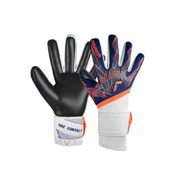 Reusch Damen Torwarthandschuhe "Pure Contact Gold", blau, Gr. 10, mehrfarbig, 80% Elastodien, 13% Polyester, 6% Polyamid, 1% Lederimitat, Handschuhe,
